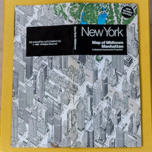 NEW YORK City Map of Manhattan 1985 Isometric Anderson's Original ...