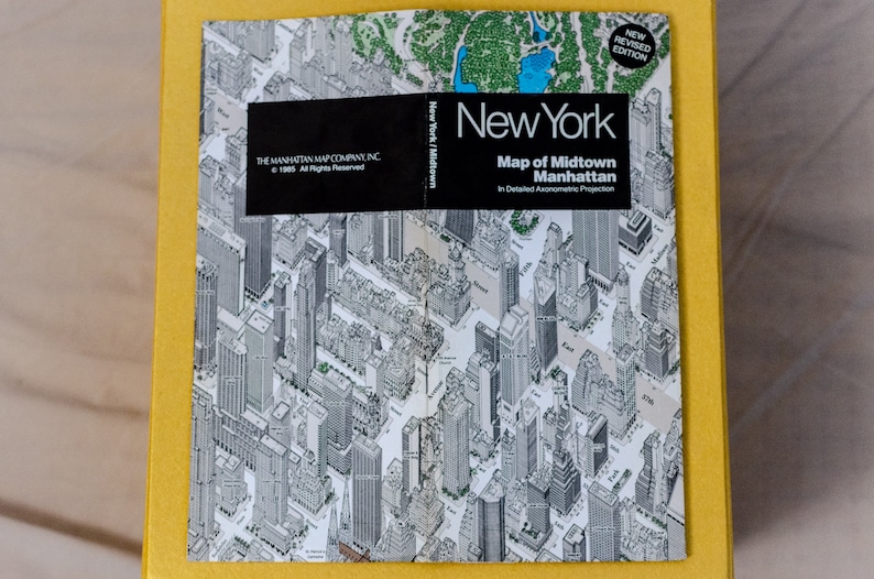 NEW YORK City Map of Manhattan 1985 Isometric Anderson's Original ...