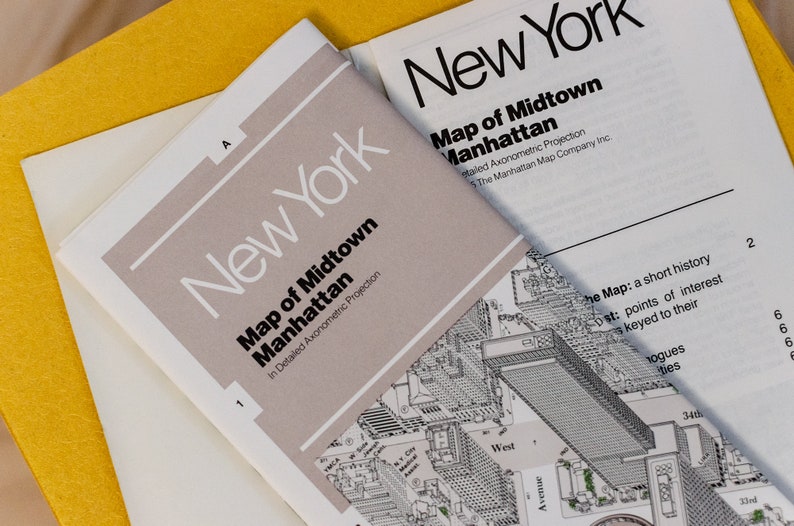 NEW YORK City Map of Manhattan 1985 Isometric Anderson's Original ...