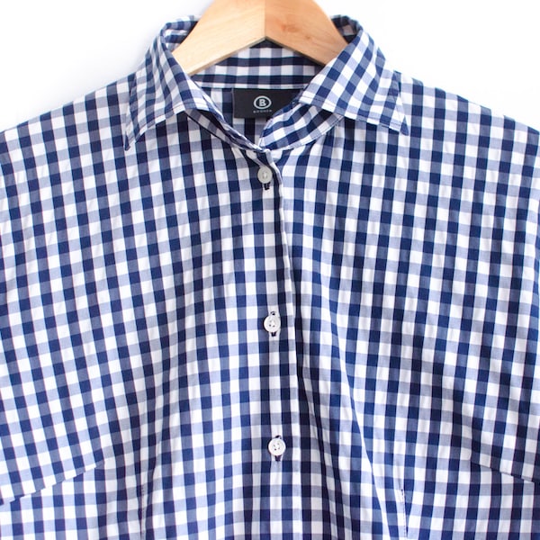 Blue White Checkered Shirt - Etsy
