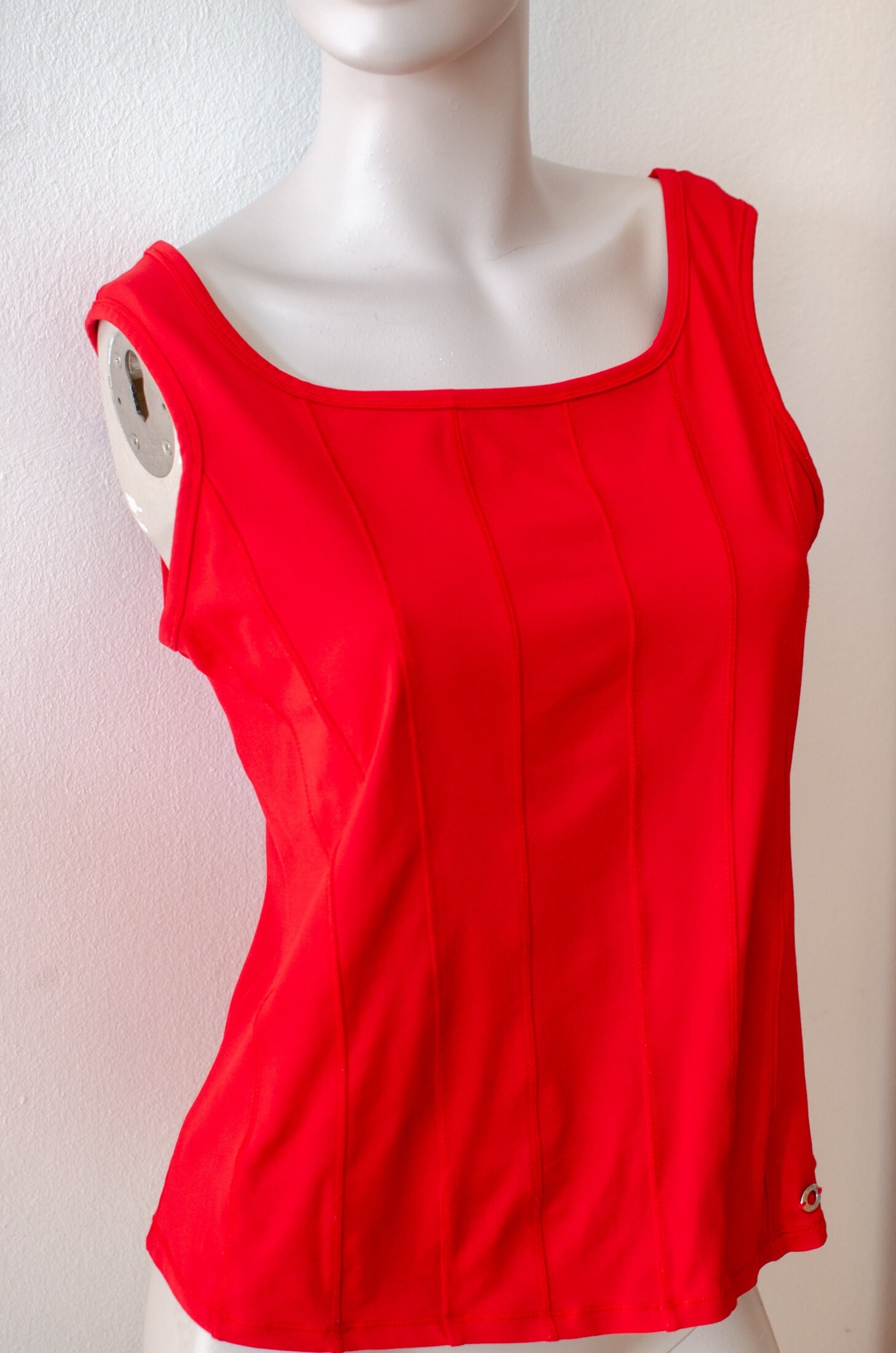 90's Stretch Top Bright Red Sleeveless Tank Top Blouse - Etsy