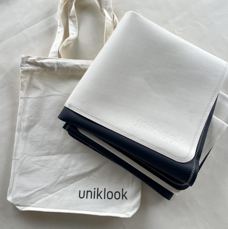 Reversible Vegan Leather Play Mat: Waterproof Picnic Blanket 39x39 ...