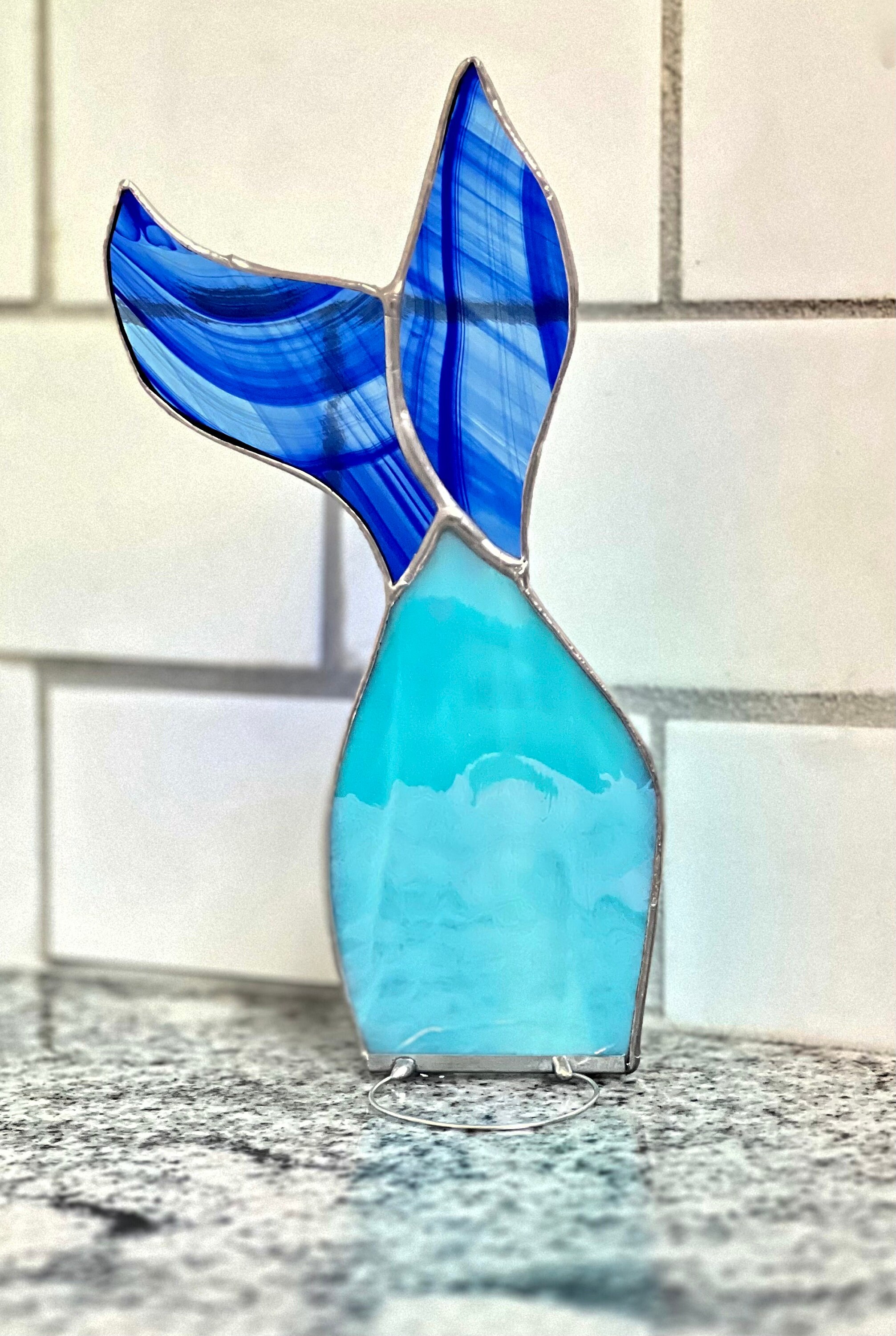 Mermaid Tail Stained Glass Mermaid Art Mermaid Theme Bookshelf Art - Etsy