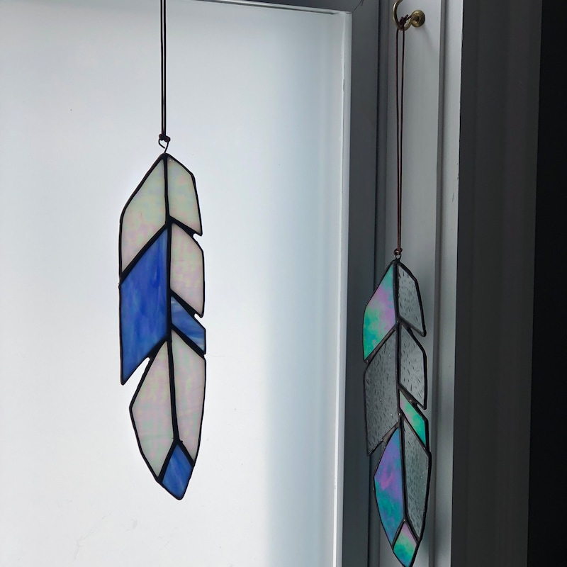 Glass Feather - Etsy