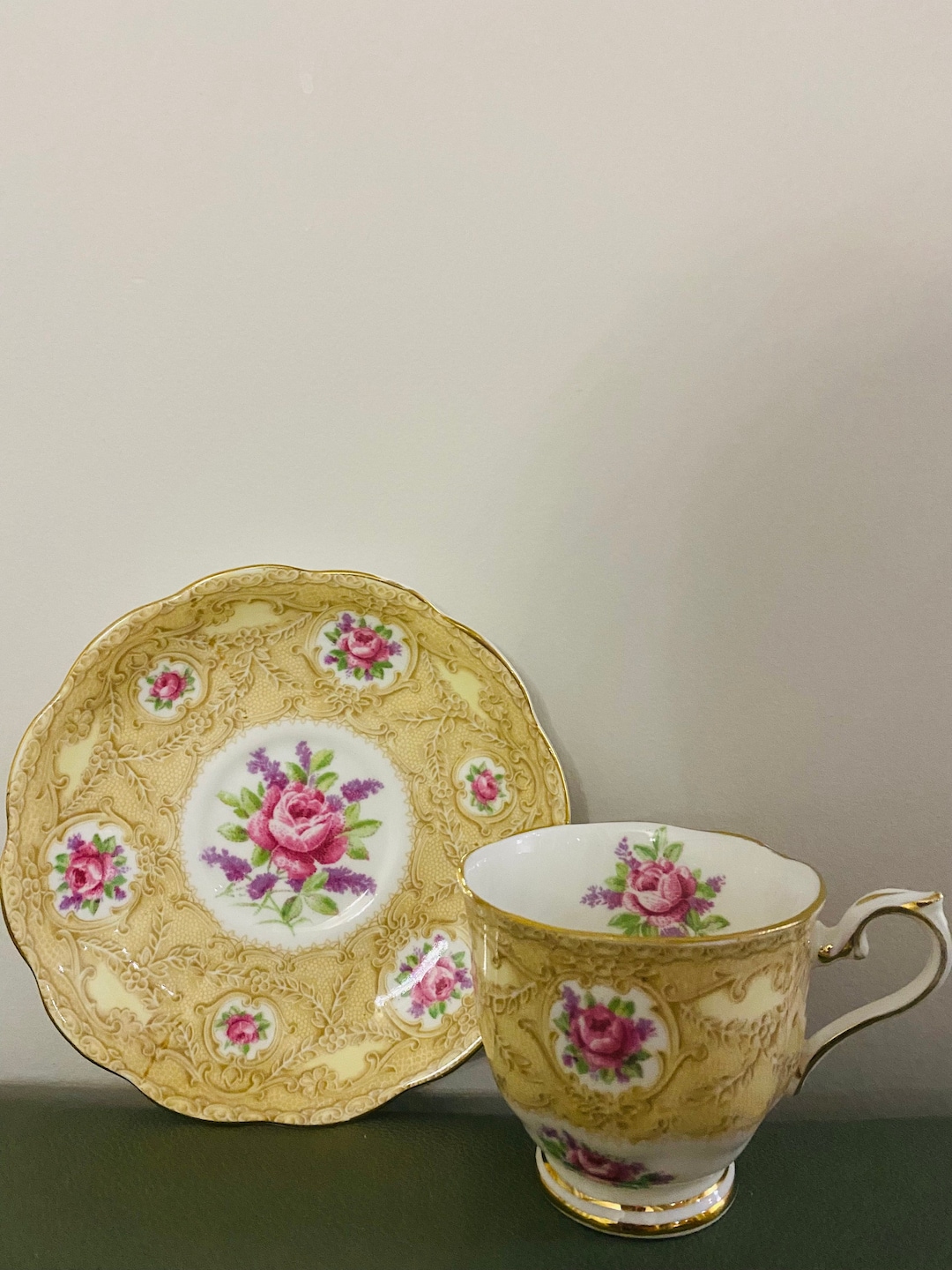 Vintage Royal Albert " Devonshire Lace" Teacup and Saucer Set Made in ...