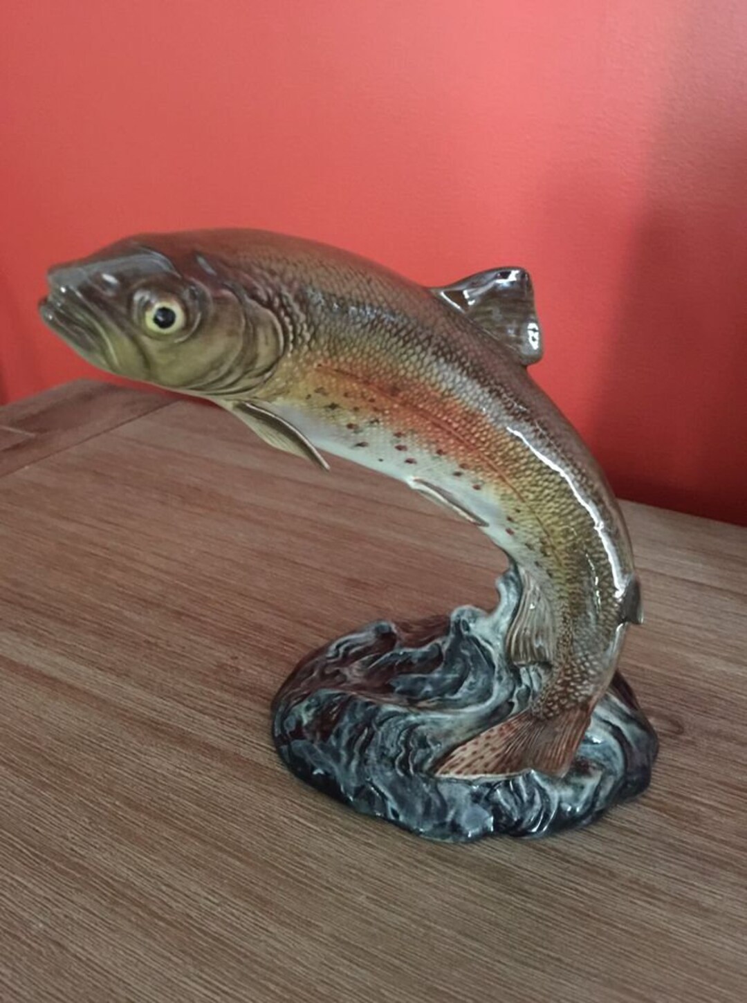 Vintage Beswick Pottery Trout Figurine..model 1032 is a Rainbow Trout ...