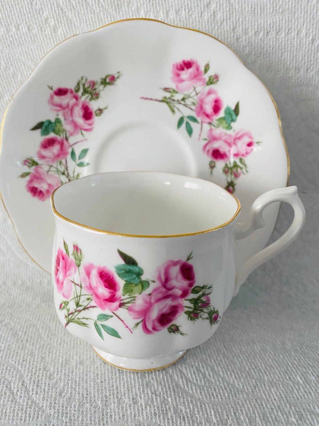 Vintage Royal Albert Pink Rose Teacup Set - Etsy