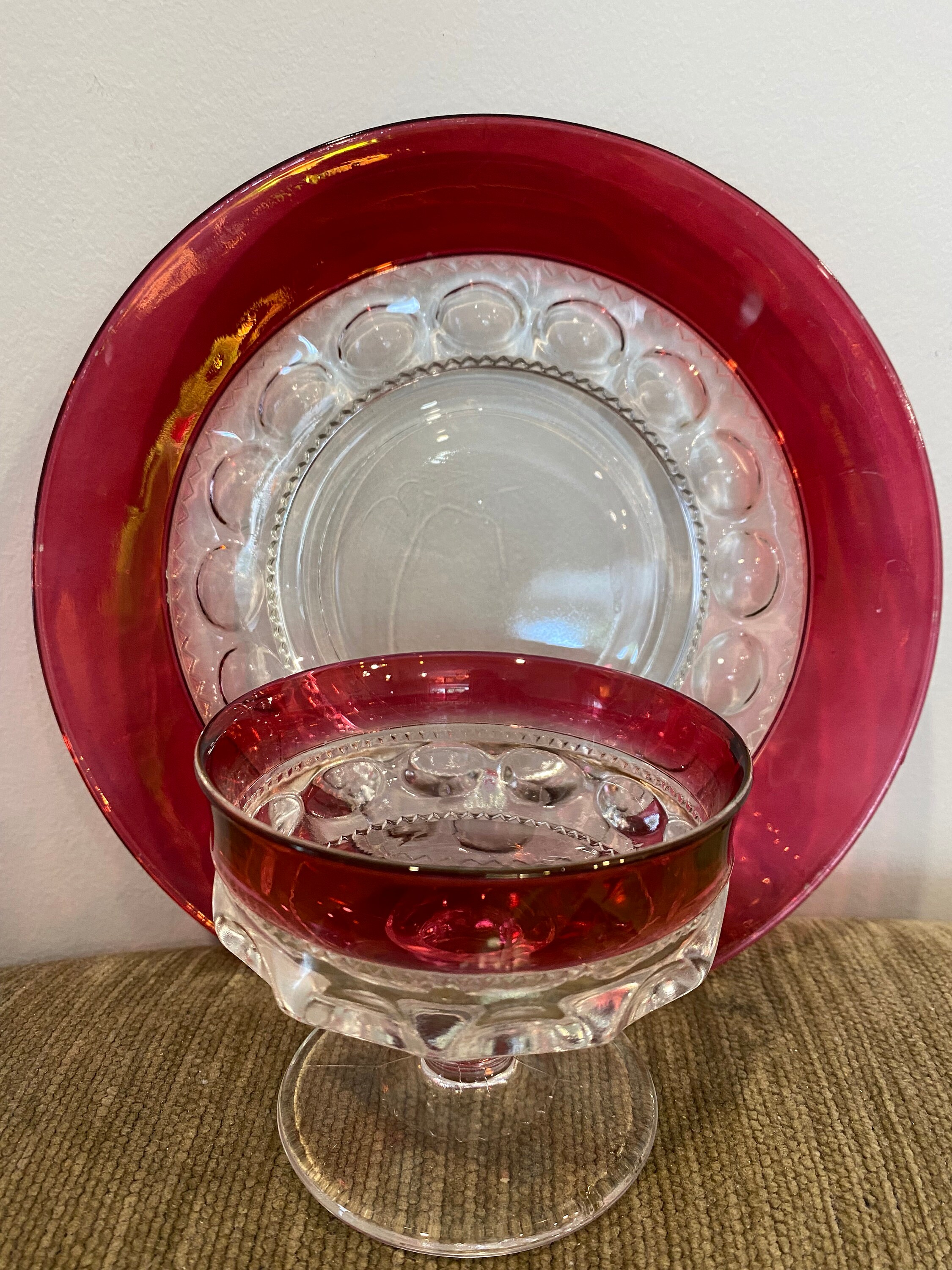 Vintage Tiffin Franciscan Ruby Flash Champagne Dessert Goblet Kings ...
