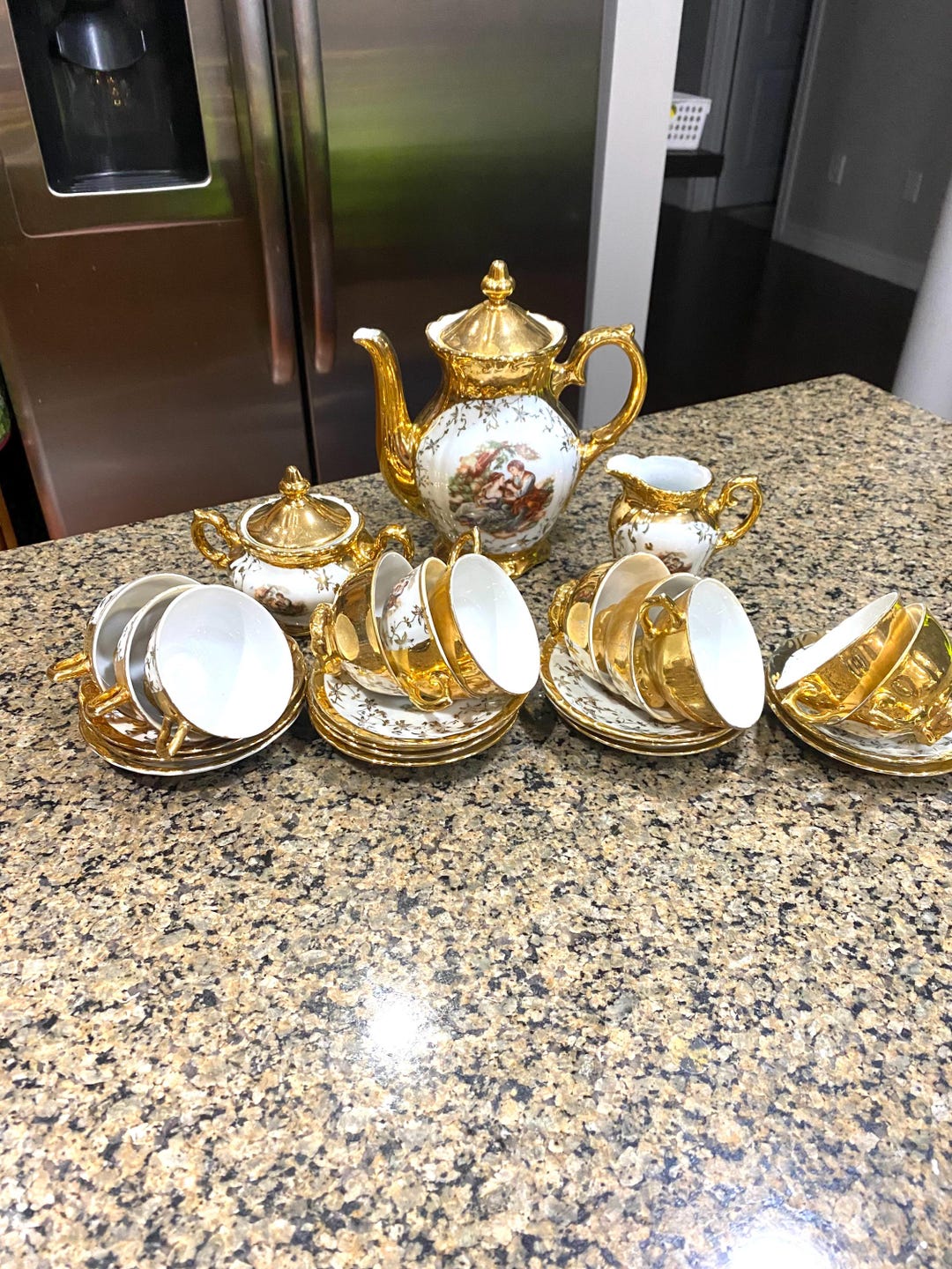Vintage Porzellan Decorata in Italy Bavaria Tea Set With Fragonard ...