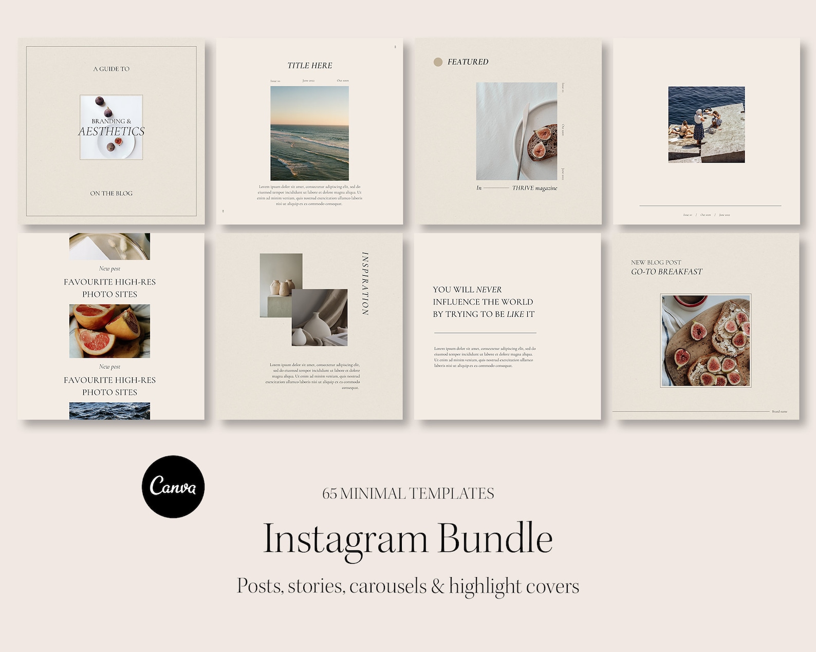 65 Minimalist Instagram Templates - Minimalist Instagram Bundle ...