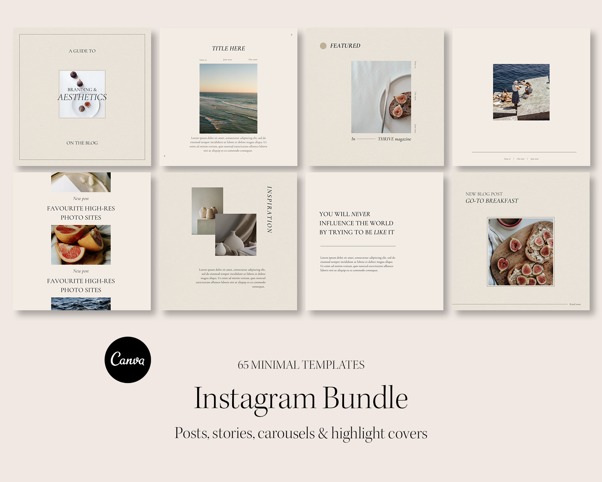 65 Minimalist Instagram Templates - Minimalist Instagram Bundle ...