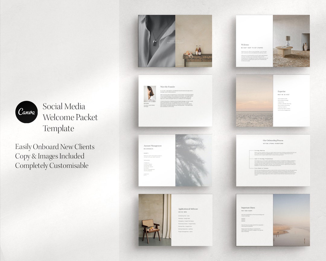 Social Media Manager Welcome Packet Template | Client Welcome Packet ...