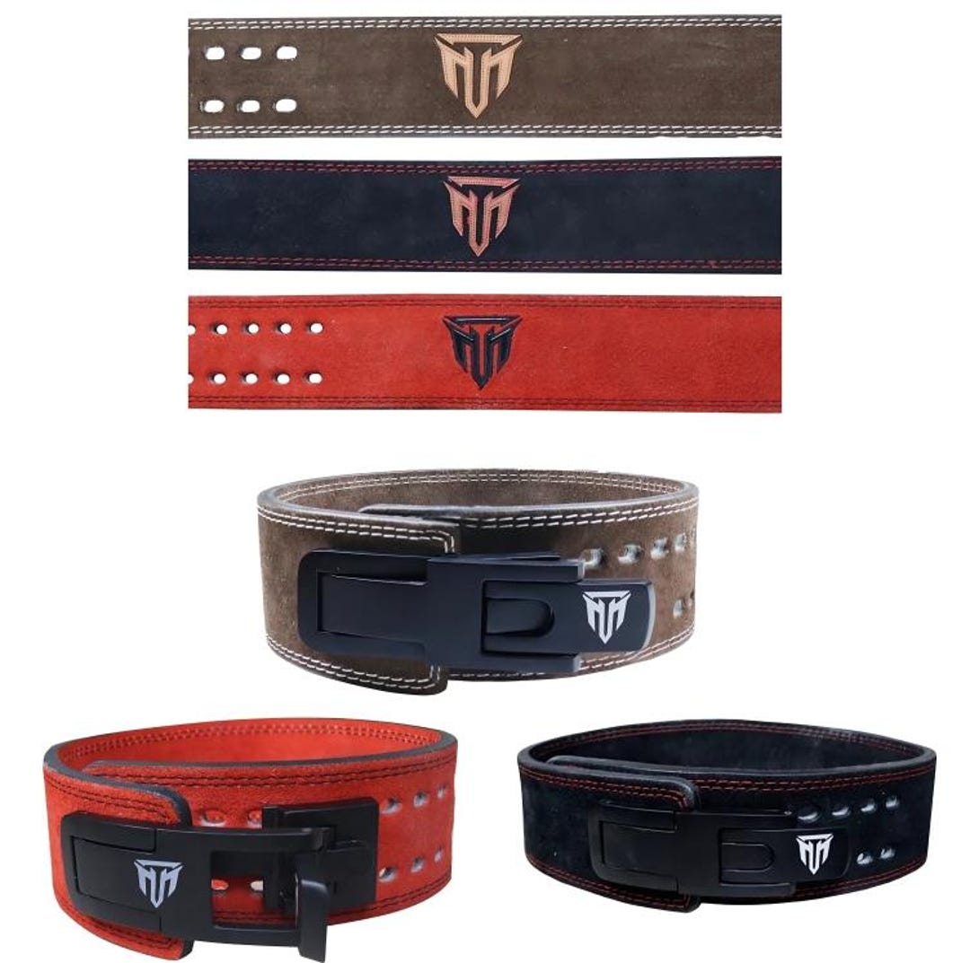 MT 13mm Genuine Suede Leather Lever Weight Lifting Belt – Heavy-duty ...