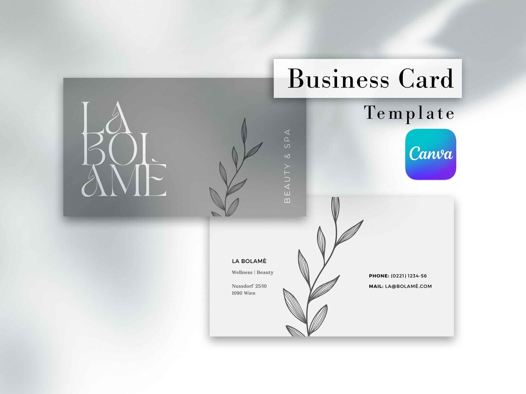 Business Card Template Visiting Card Design Canva DIY Minimalist Design ...