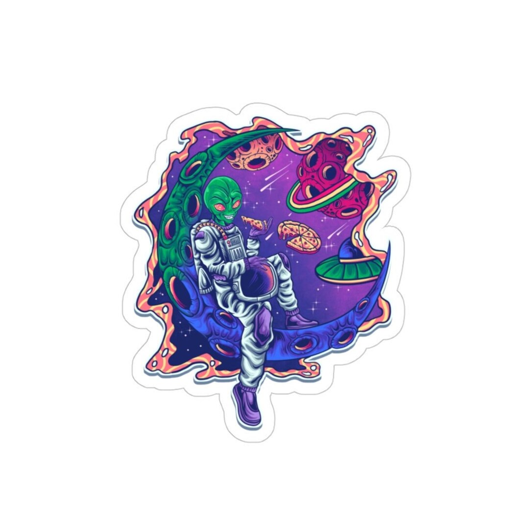 Transparent Outdoor Alien Sticker Alien Sticker Cool Alien - Etsy