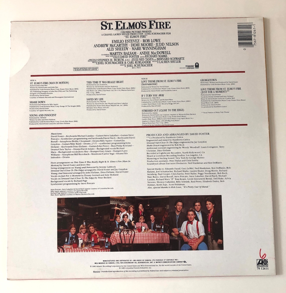 St. Elmos Fire Soundtrack Original Movie Vinyl Excellent - Etsy
