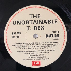 1980 T. REX the Unobtainable T. Rex Vinyl Excellent! - Etsy