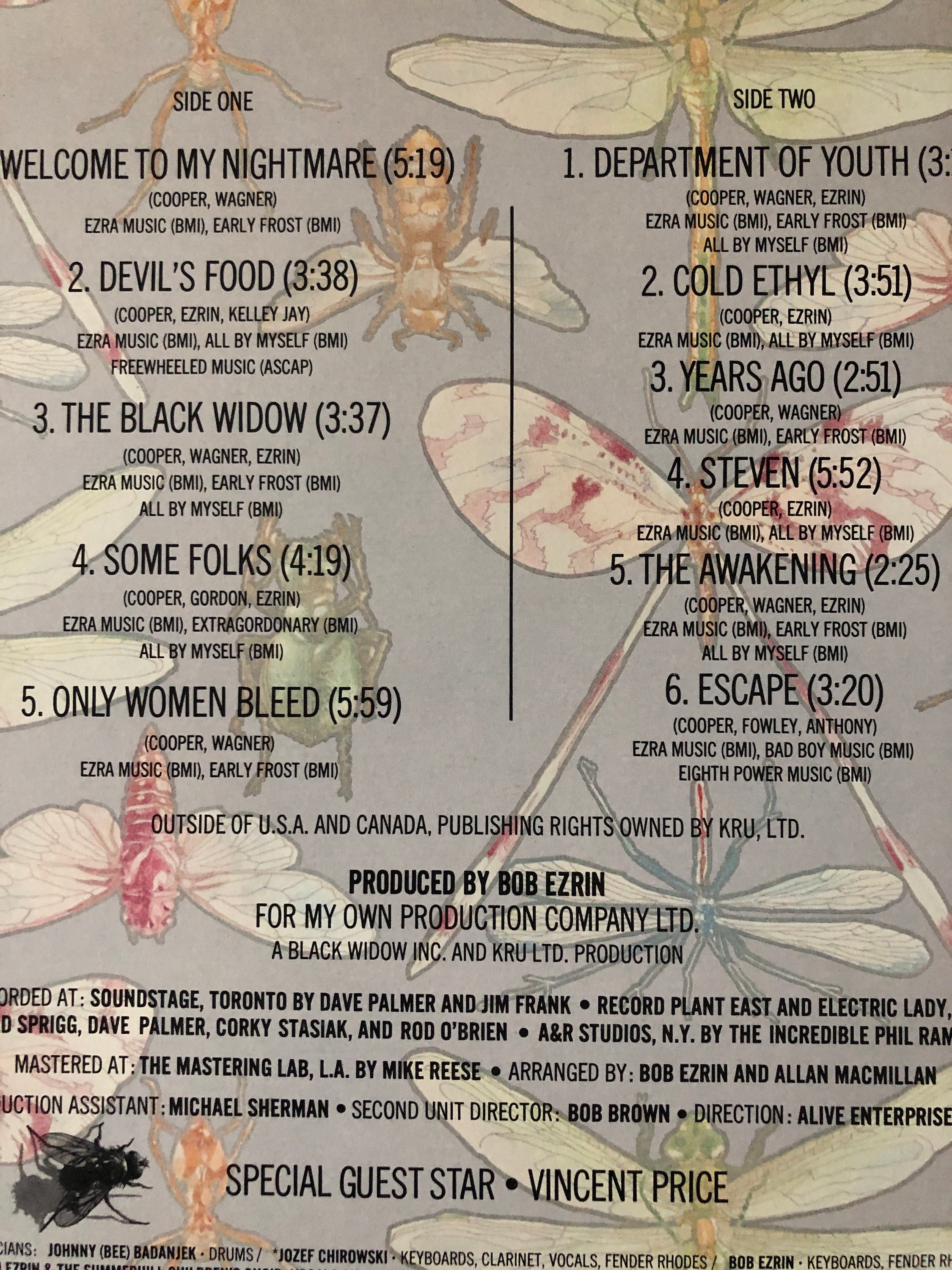 1975 ALICE COOPER Welcome to My Nightmare Rare Vinyl Excellent - Etsy