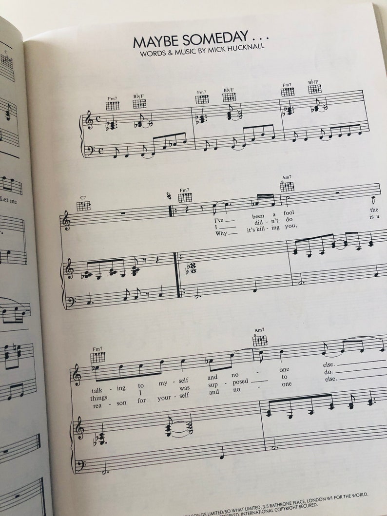 SIMPLY RED the Words Music & Picture Songbook 1987 Including Cassette ...