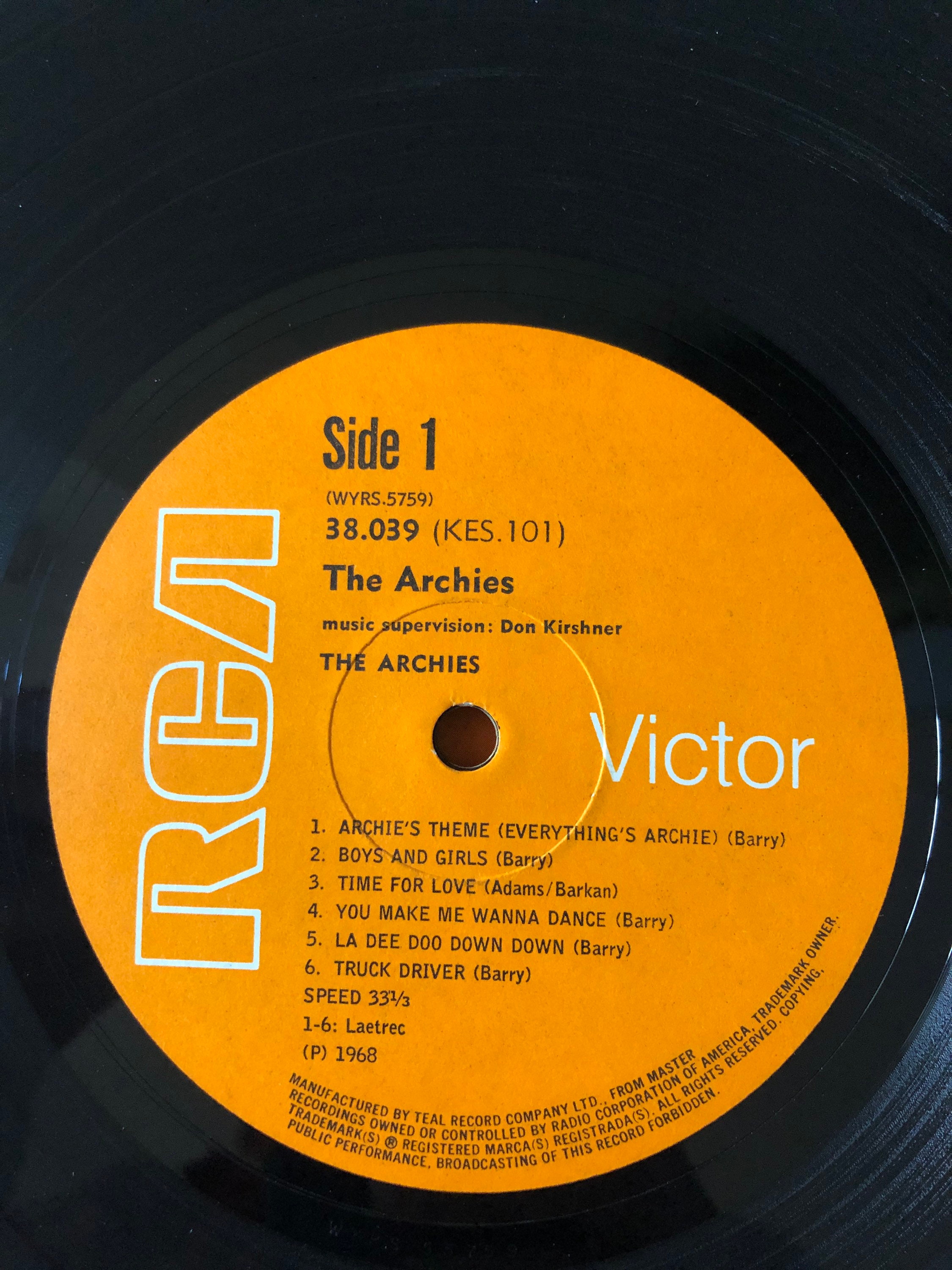 1968 THE ARCHIES Lp Featuring La Dee Down Down Vintage Vinyl in ...
