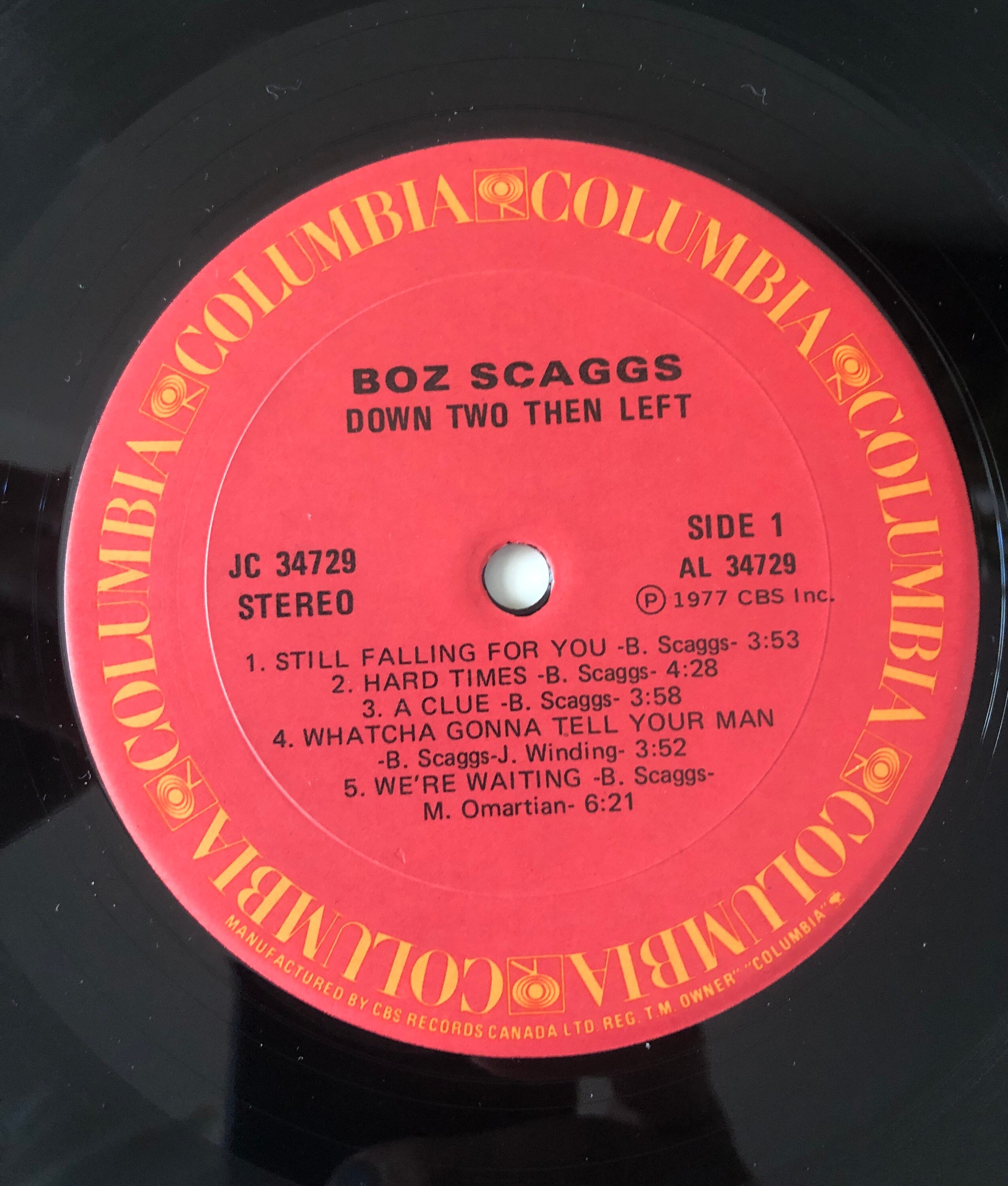1977 Boz Scaggs Down Two Then Left Vinyl Excellent - Etsy