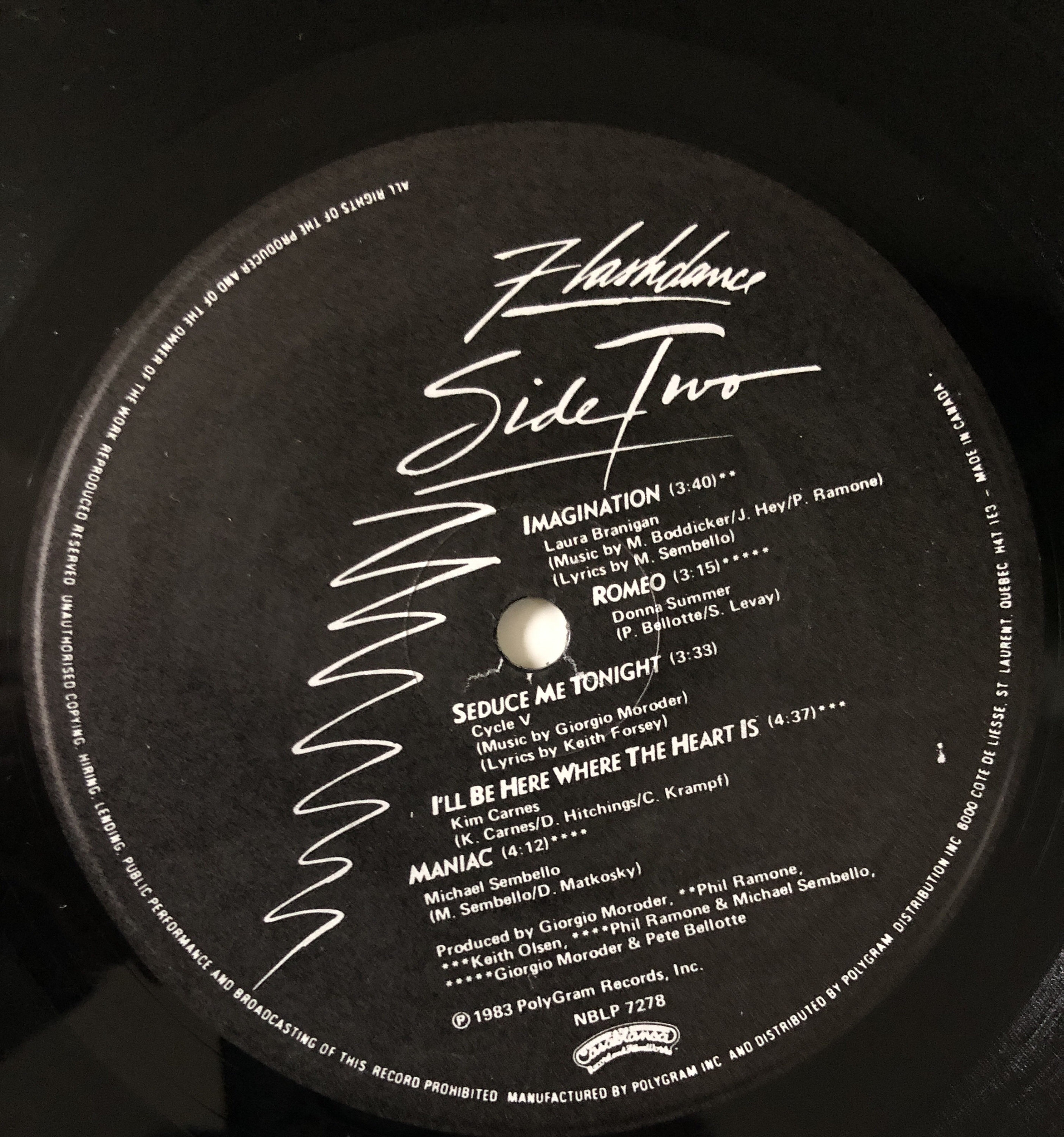 1983 FLASHDANCE Original Soundtrack From the Motion Picture Vinyl ...