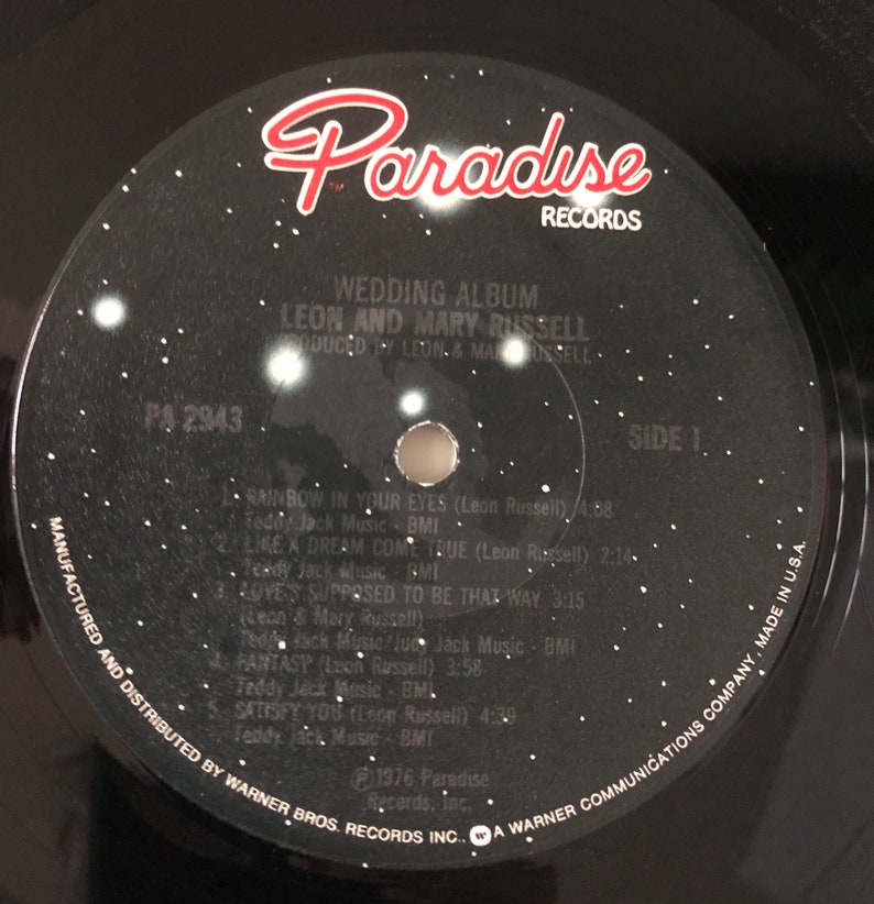 Leon Russell & Mary Russell Wedding Album 70’s Vinyl Excellent! - Etsy