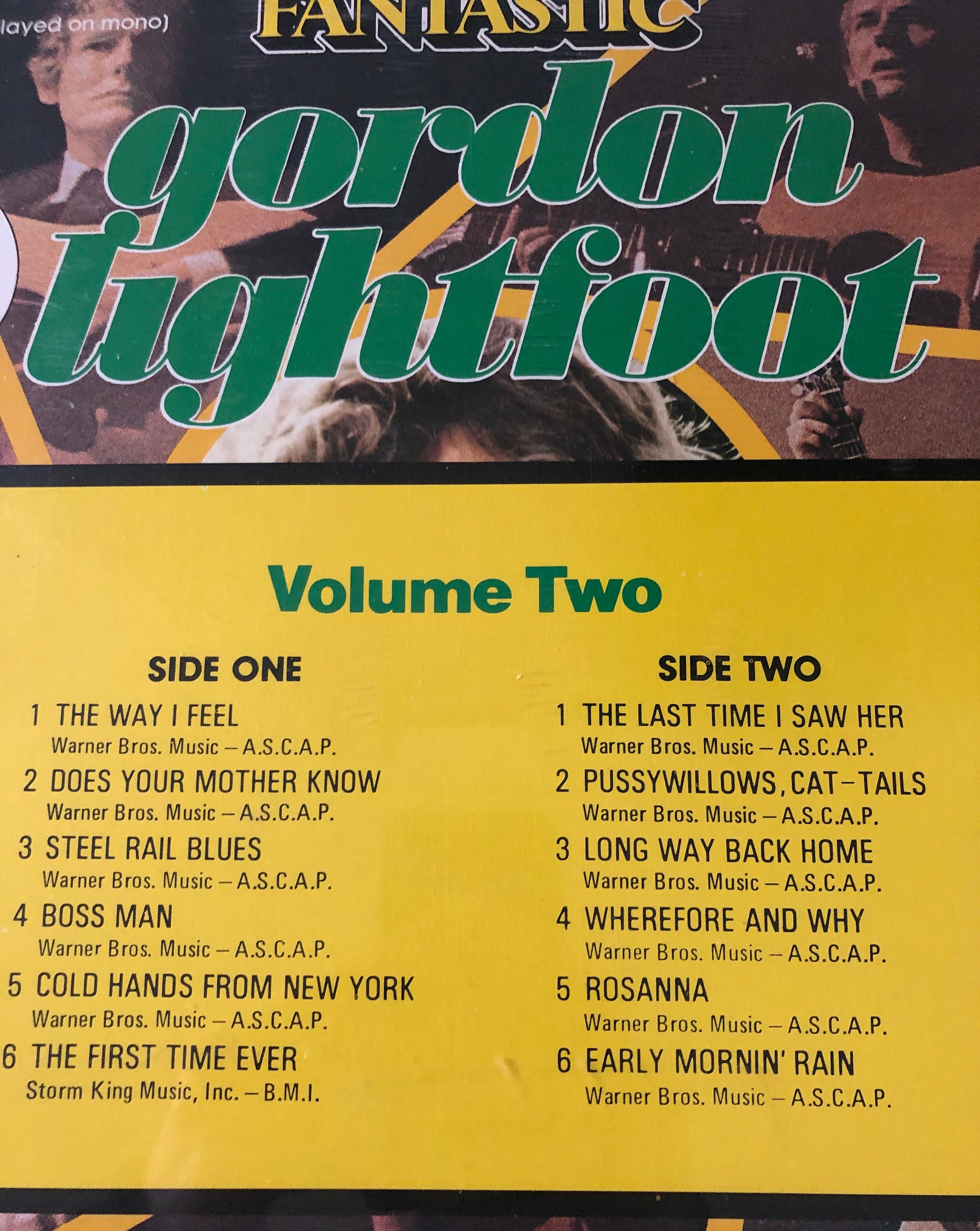 SEALED Gordon Lightfoot FANTASTIC VOL 2 70s Vinyl Mint - Etsy