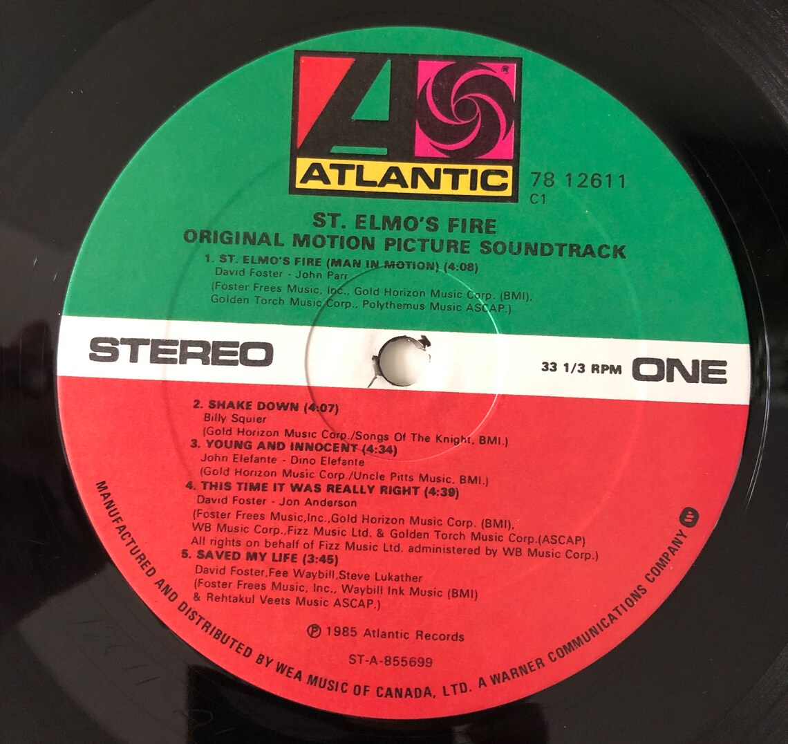 St. Elmos Fire Soundtrack Original Movie Vinyl Excellent - Etsy