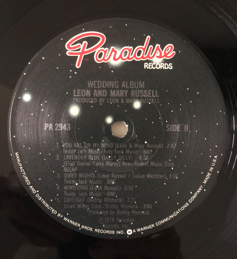 Leon Russell & Mary Russell Wedding Album 70’s Vinyl Excellent! - Etsy