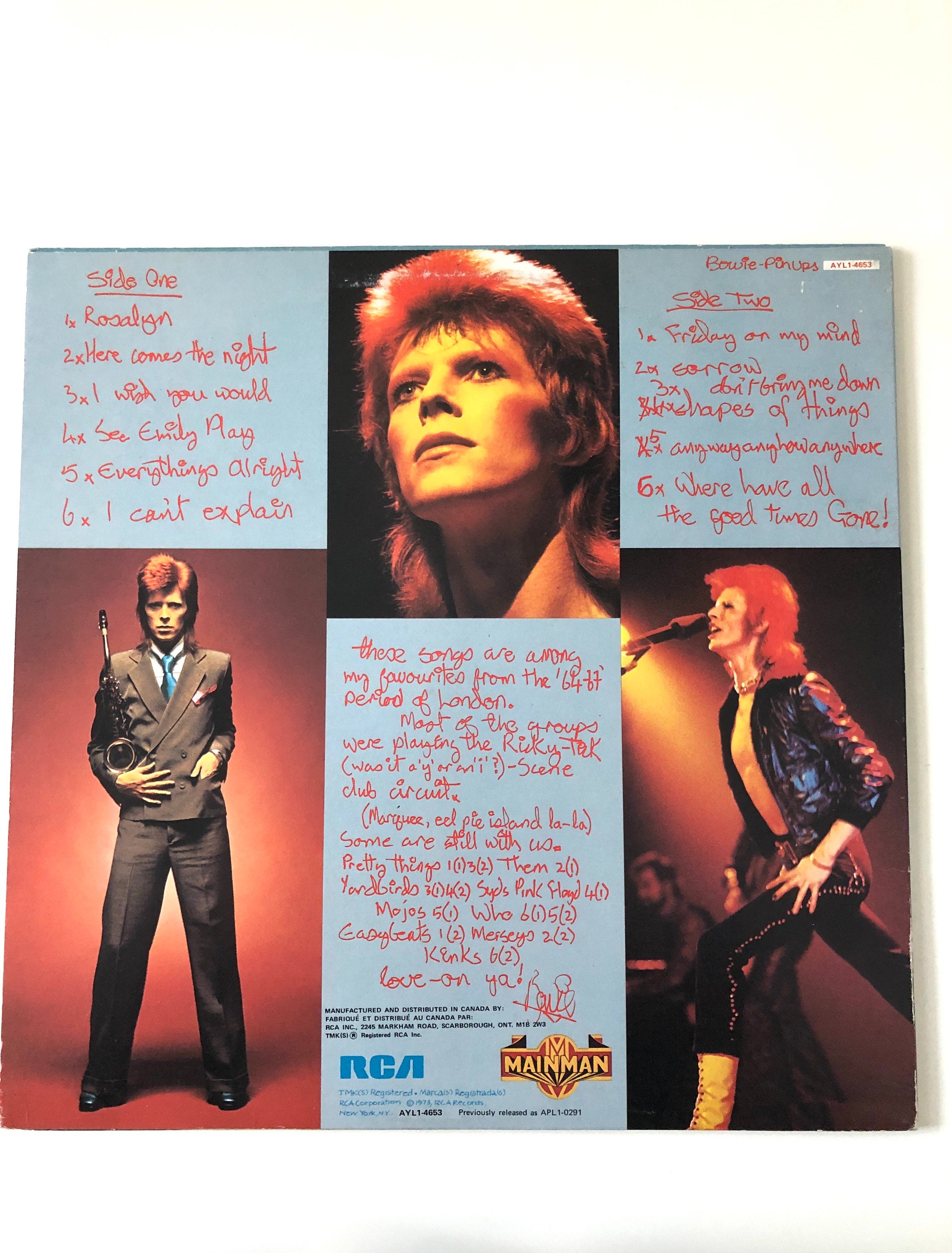 DAVID BOWIE Pinups Bowie Pinups 1973 Vinyl Excellent! - Etsy