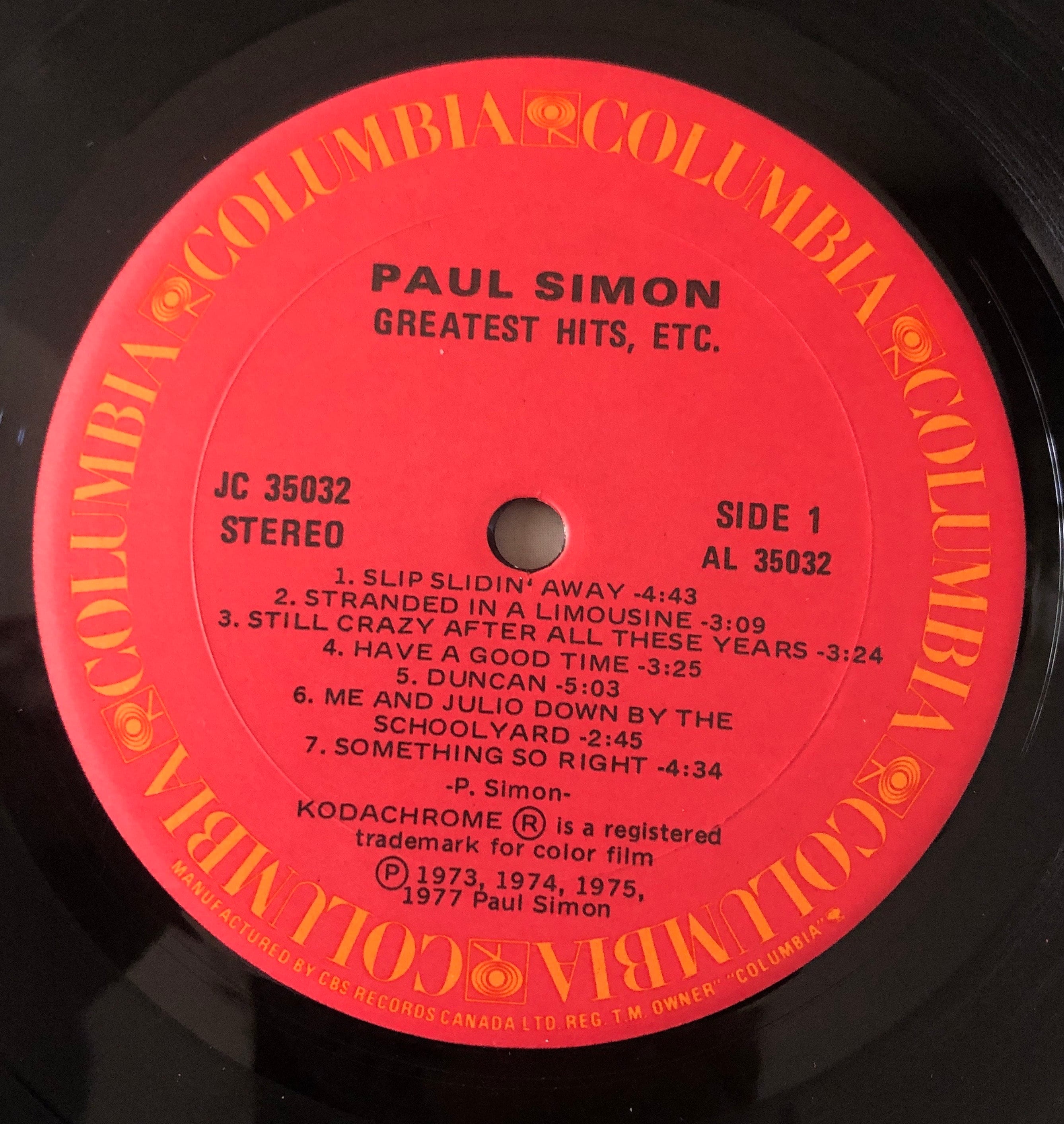 PAUL SIMON Greatest Hits 80s Vinyl Excellent - Etsy