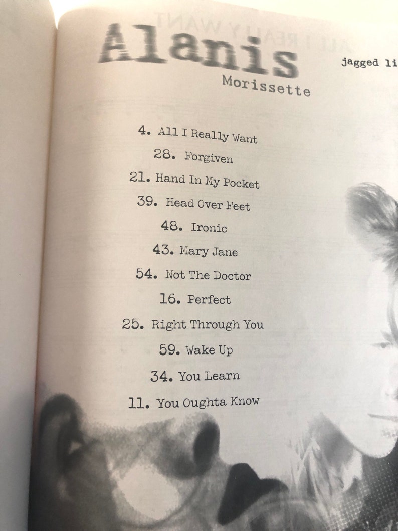 Alanis Morisette 90’s Songbook Jagged Little Pill Piano/vocal/guitar - Etsy