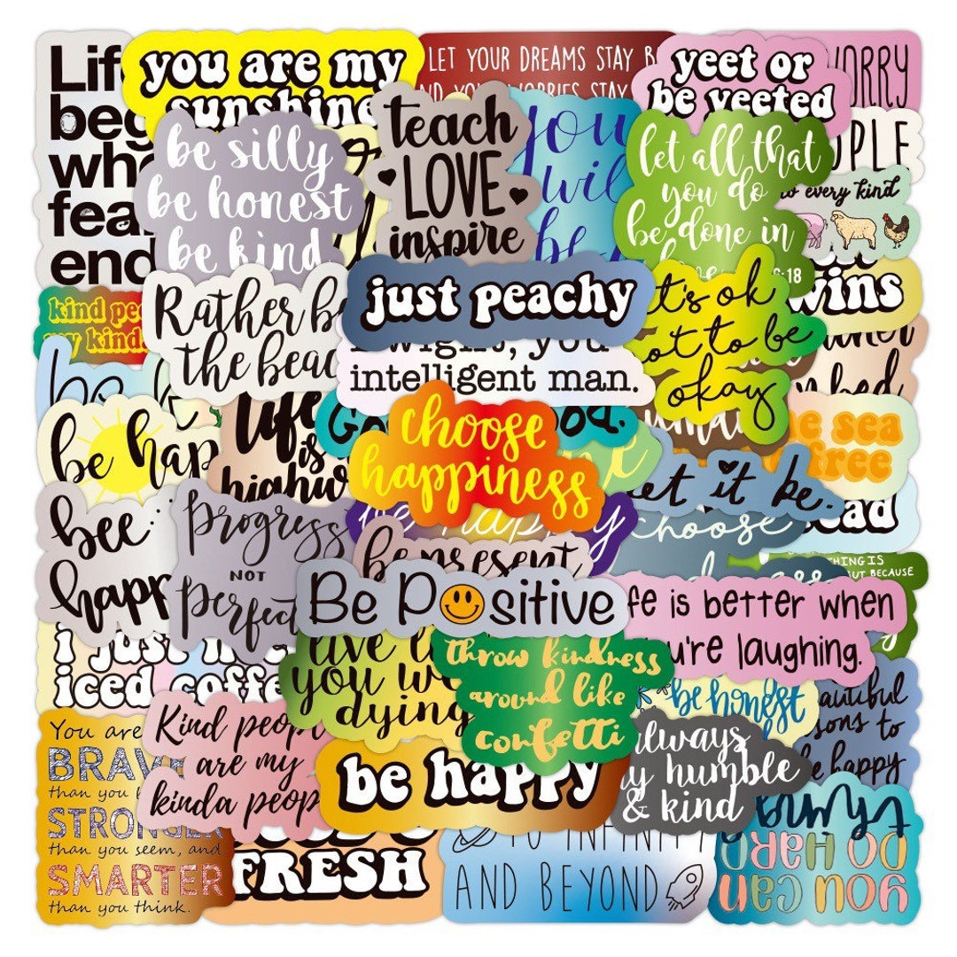 Waterproof Positive Quotes Sticker/ Positive Vibes Sticker/ Environment ...