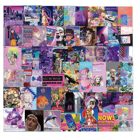 C02 90s Style Collage Art Sticker Plaster Figures Sticker City - Etsy