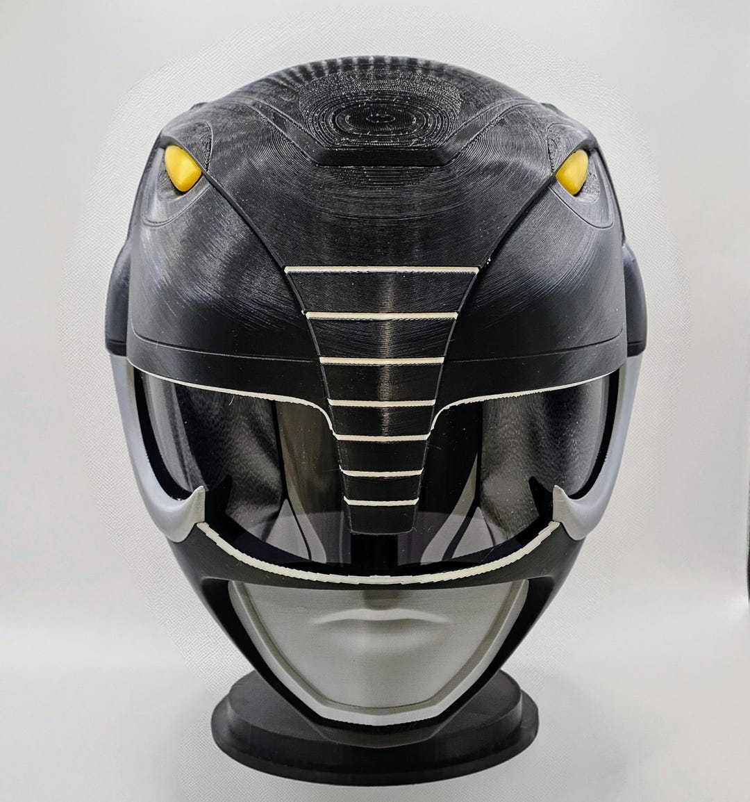 Power Rangers Black Ranger MMPR Helmet Wearable Mighty Morphin Mastodon ...