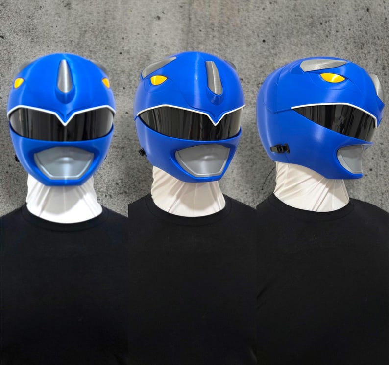 Blue Ranger Helmet Mighty Morphin Power Rangers MMPR Wearable ...