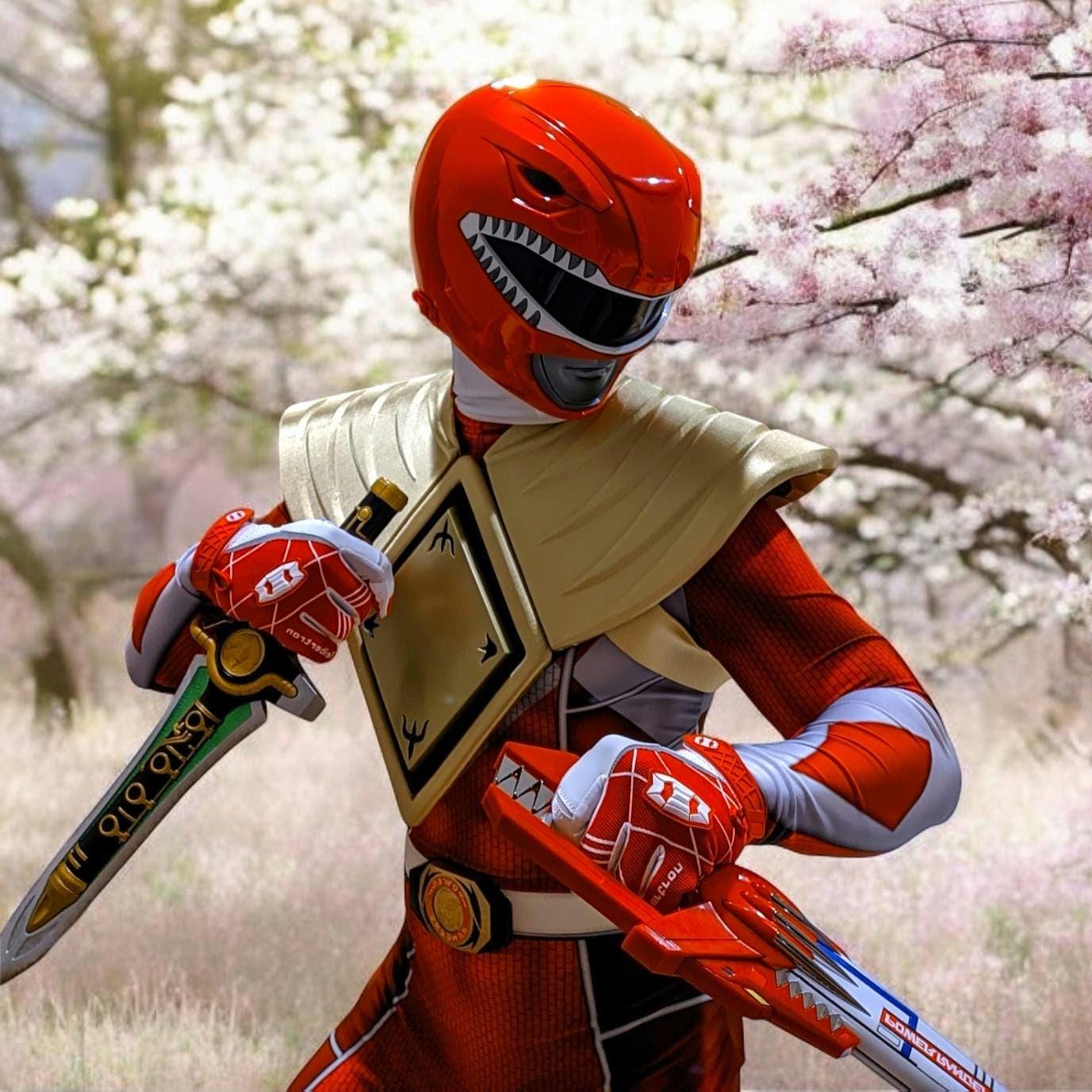 Red Ranger Helmet Mighty Morphin Power Rangers MMPR Tyrannosaurus ...