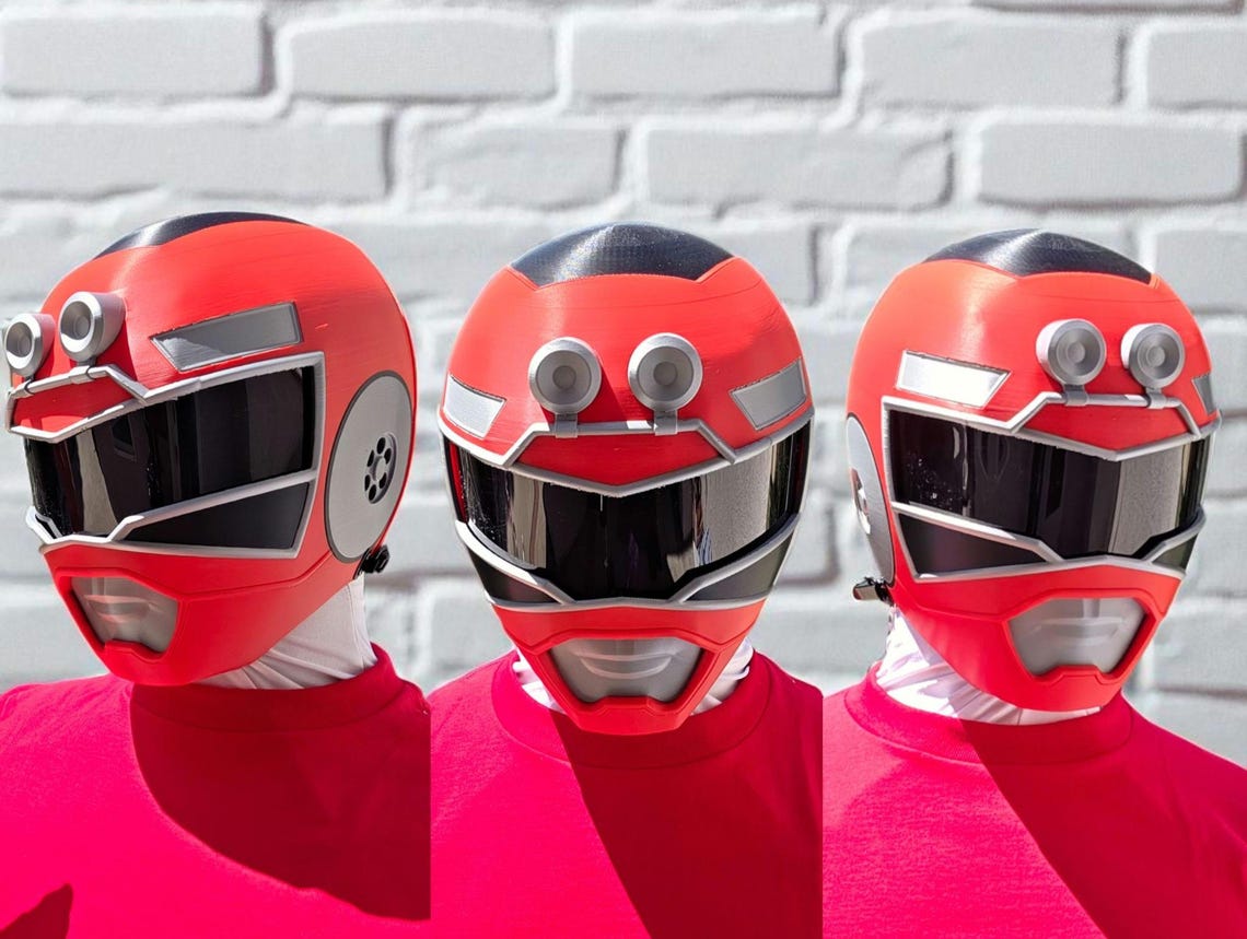 Power Rangers Turbo Red Ranger Helmet MMPR Wearable Sentai Jason David ...