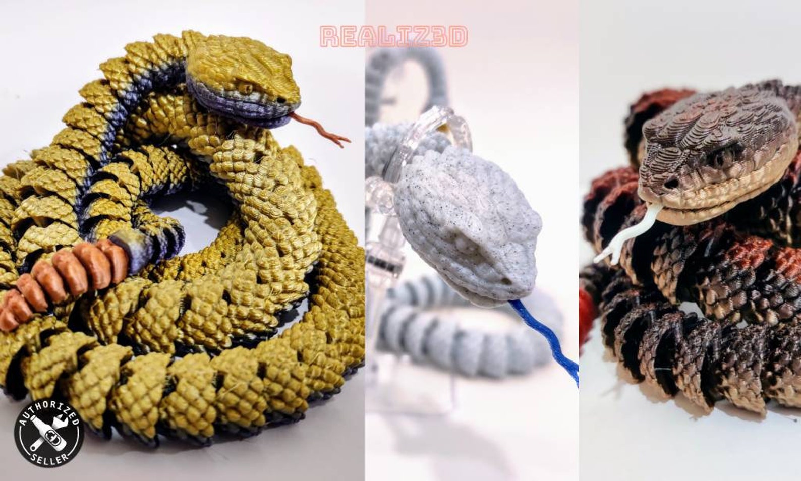 Articulated Snake Rattlesnake Flexible 3D Printed Fidget Toy - Etsy