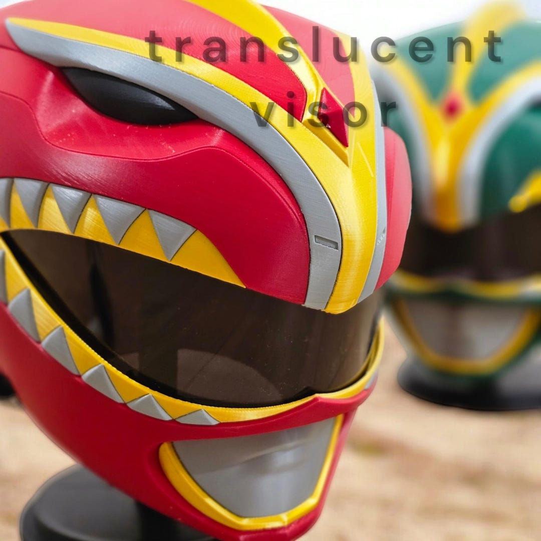 Red Green Ranger Helmet Fully Wearable Mighty Morphin Power Rangers ...