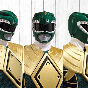 Green Ranger Helmet Mighty Morphin Power Rangers MMPR Wearable ...