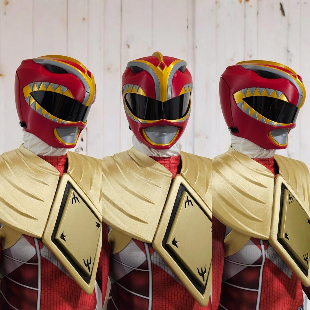 Mighty Morphin Red Ranger Dragon Helmet Assembled Power Rangers Super ...