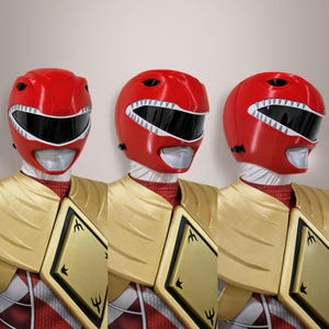 Red Ranger Helmet Mighty Morphin Power Rangers MMPR Tyrannosaurus ...