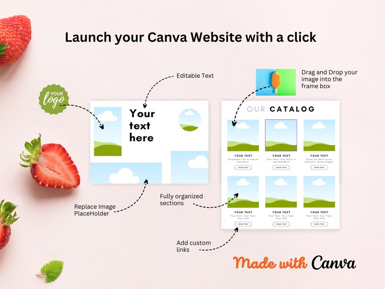 Canva Website Template, Minimalist Landing Page, Uber Eats Restaurant ...