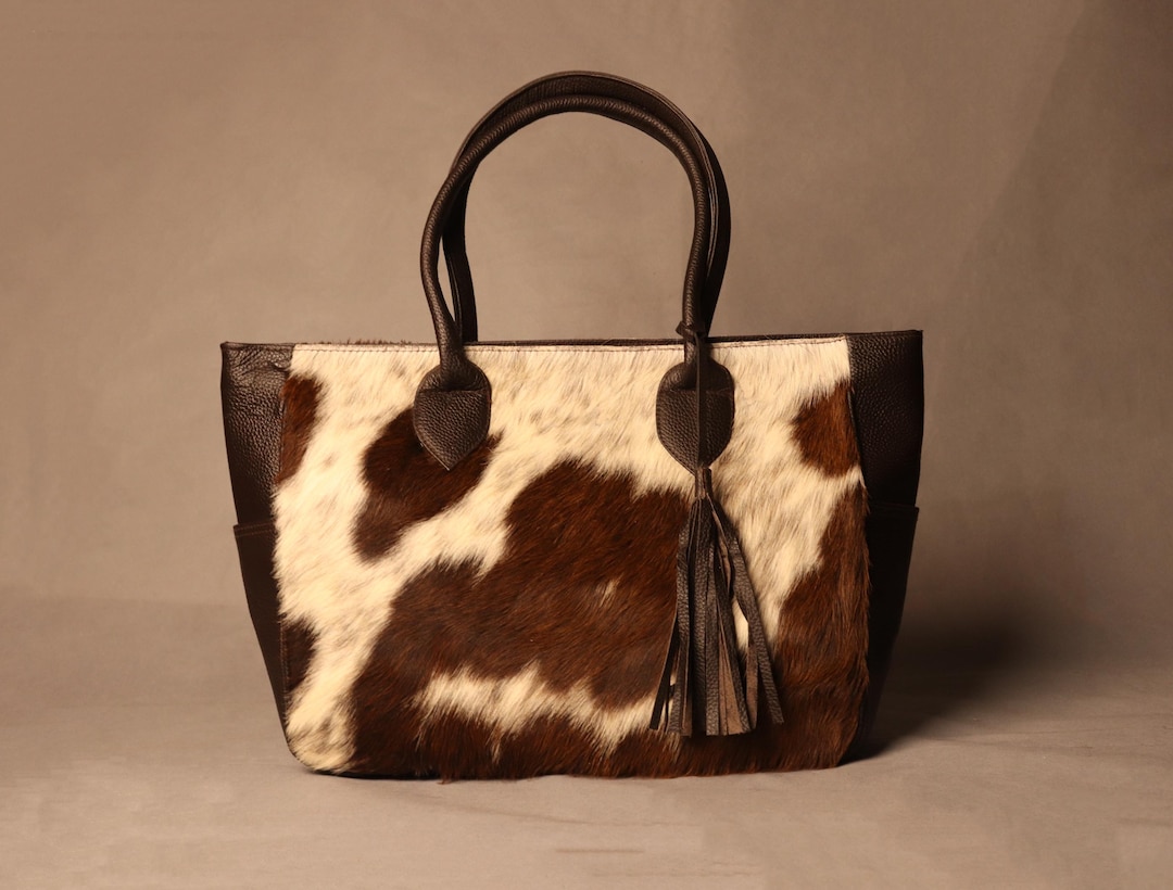 Exclusive Cowhide Tote Bag Large - Carryall Cowhide Tote Shoulder Bag ...