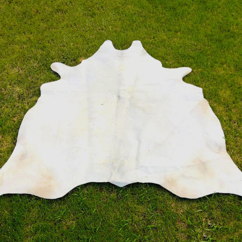 White Cowhide Rug - Etsy