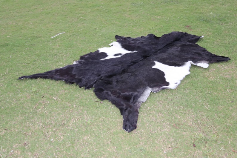 Black and White Goatskin Rug Goat Skin Pelt Soft Goat Hide - Etsy