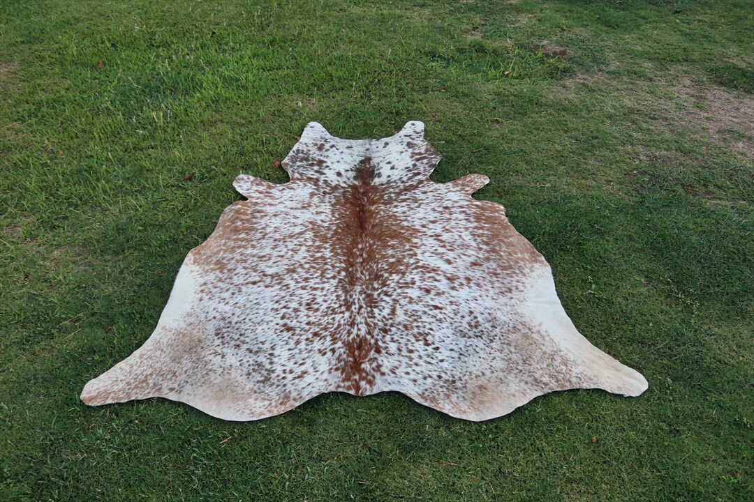 Real Cow Hide Rugs Brown and White Genuine Cowhides Tricolor Speckled ...