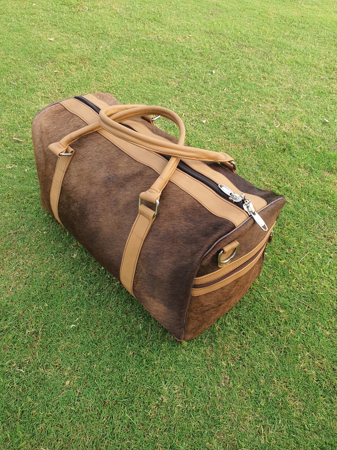 Hand Carry Duffel Bag - Cowhide Bag - Duffle Bags - Travel Shoulder Bag ...